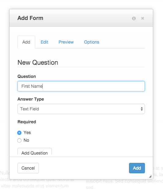 How to add Forms to your website